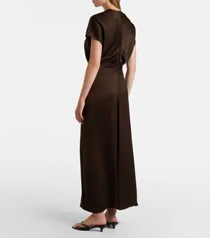 TOTEME Satin Maxi Dress - Brown