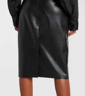 Norma Kamali Faux Leather Pencil Skirt