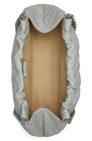 Tory Burch Fleming Quilted Leather Hobo Bag - Gray