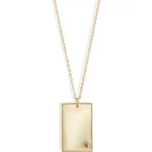 SET & STONES Goldie Initial Tag Pendant Necklace - Gold / E