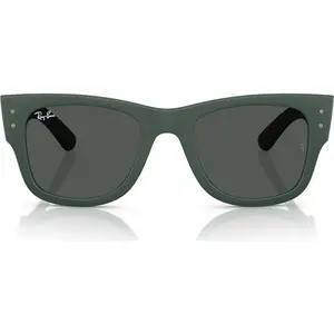 Ray-ban Ray-Ban Mega Wayfarer Liteforce Square Sunglasses Sand Green Dark Grey