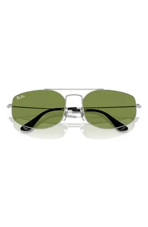Ray-ban 60mm Irregular Sunglasses - Silver