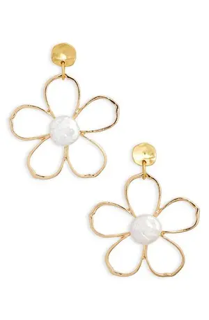 KARINE SULTAN Karine Sultan Flower Drop Earrings Gold