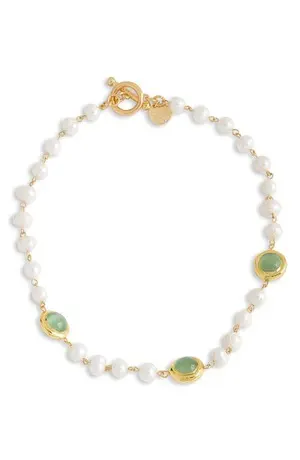 KARINE SULTAN Crystal And Cultured Pearl Necklace - Gold