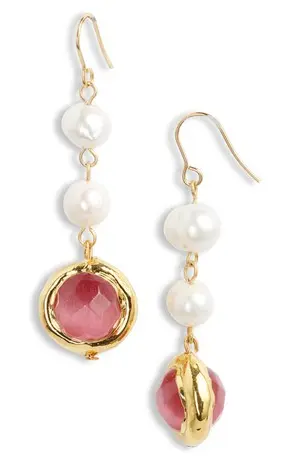 KARINE SULTAN Freshwater Pearl Drop Earrings - Gold