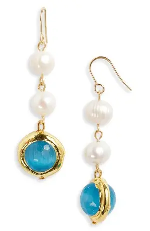KARINE SULTAN Freshwater Pearl Drop Earrings - Gold