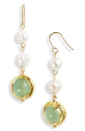 KARINE SULTAN Freshwater Pearl Drop Earrings - Gold