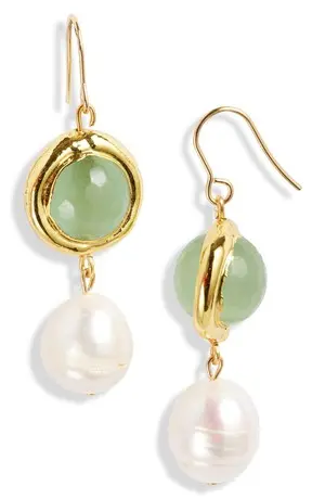 KARINE SULTAN Freshwater Pearl Drop Earrings - Gold