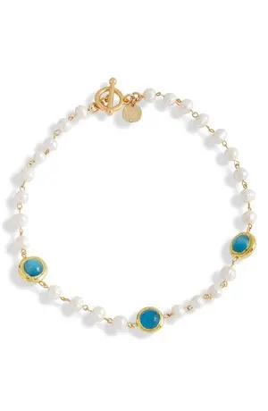 KARINE SULTAN Crystal And Cultured Pearl Necklace - Gold
