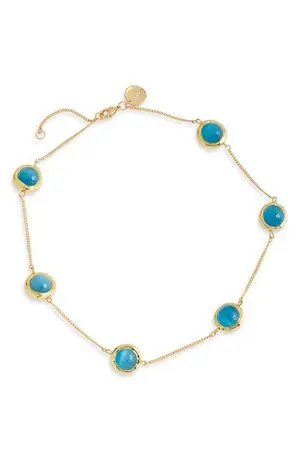 KARINE SULTAN Crystal Station Necklace - Gold