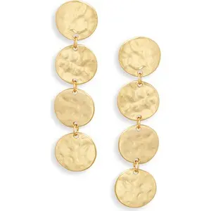 KARINE SULTAN Hammered Coin Drop Earrings - Gold