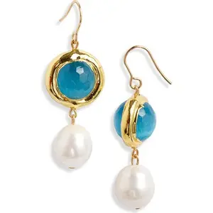 KARINE SULTAN Freshwater Pearl Drop Earrings - Gold