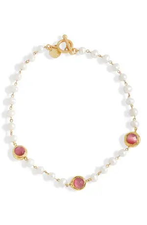 KARINE SULTAN Crystal And Cultured Pearl Necklace - Gold