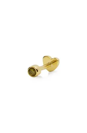 Argento Vivo Birthstone Stud Earring - Gold/ August