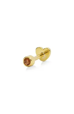 Argento Vivo Argento Vivo Sterling Silver Birthstone Stud Earring Gold/november