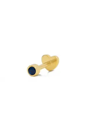 Argento Vivo Argento Vivo Sterling Silver Birthstone Stud Earring Gold/september