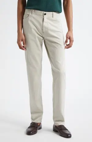 Isaia Five-pocket Slim Fit Chinos - Light Brown 381