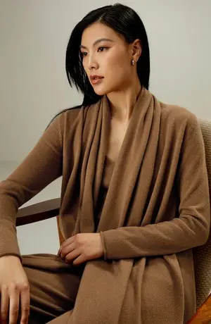 Lilysilk 100% Cashmere Wrap Cardigan With Shawl Collar