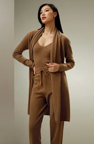 Lilysilk 100% Cashmere Wrap Cardigan With Shawl Collar