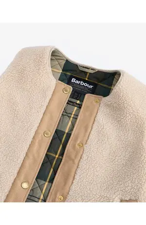 Barbour Dulsie High Pile Fleece Quilted Vest - Ecru/ancient