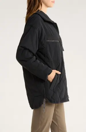 Prana Encinitas Water Repellent Quilted Field Coat - Black