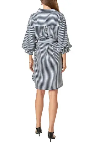 English Factory Stripe Belted Shirt Dress