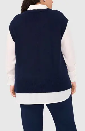 Halogen Layered Look Sweater Vest
