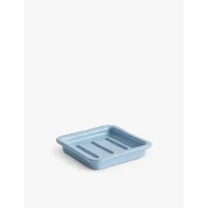 HAY Square-shape Glazed Terracotta Soap Dish Light Blue