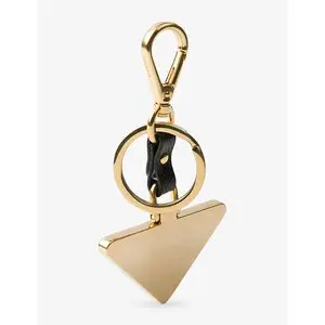 Prada Saffiano Leather And Metal Keychain