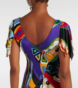 Emilio Pucci Orchidee And Iride Printed Gown