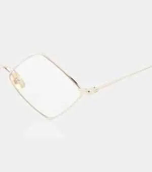 Saint Laurent Lisa Octagon Frame Eyeglasses - Gold