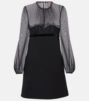 Max Mara Jader Sablé And Silk Georgette Minidress