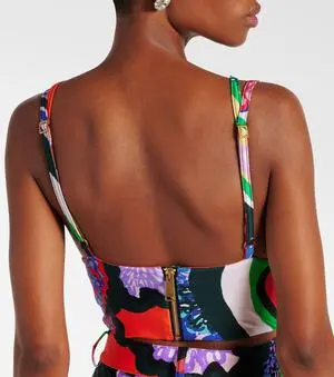 AREA Embellished Printed Top