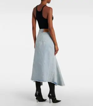 Vetements Godet Denim Midi Skirt