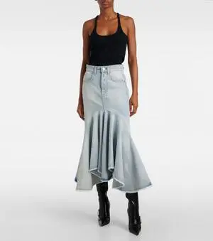 Vetements Godet Denim Midi Skirt