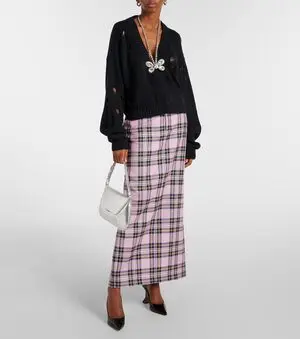 AREA Embellished Cotton And Cashmere Cardigan