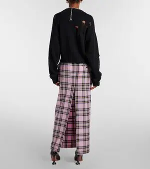 AREA Embellished Cotton And Cashmere Cardigan