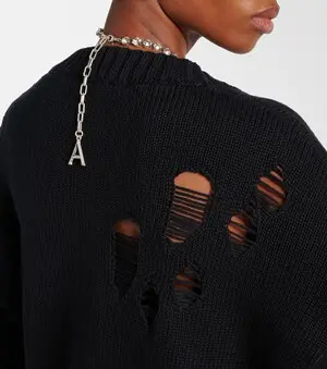 AREA Embellished Cotton And Cashmere Cardigan