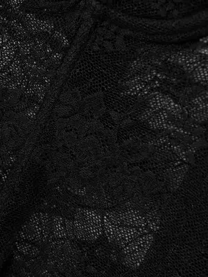 Oseree One-shoulder Draped Lace Bodysuit