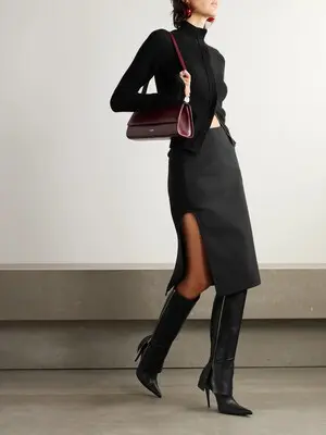 COURREGES Courrèges Wool-blend Crepe Midi Skirt