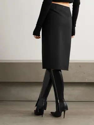 COURREGES Courrèges Wool-blend Crepe Midi Skirt