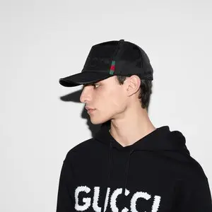 Gucci Nylon Baseball Hat With Embossed Logo