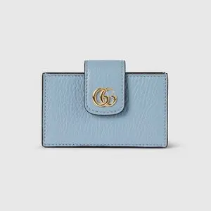 Gucci Bi-color Gg Marmont Card Case Leather