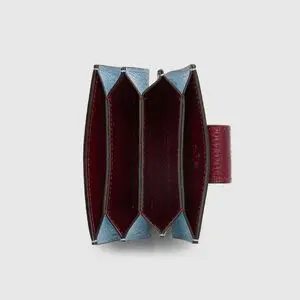 Gucci Bi-color Gg Marmont Card Case Leather