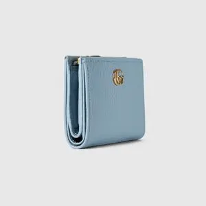 Gucci Bi-color Gg Marmont Small Wallet Leather