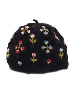 FRENCH KNOT Tilly Knitted Wool Hat - Black