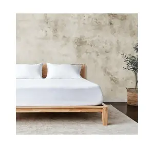 ETTITUDE Luxe Cleanbamboo Sateen+ Fitted Sheet, King - Cloud