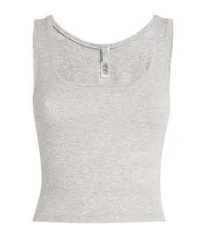 SKIMS Stretch-cotton Ribbed Tank Top - Grey