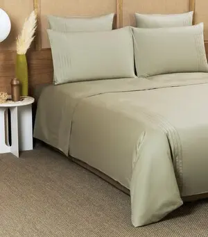 Frette Cotton Lush Ajour Square Pillowcase Set - Green