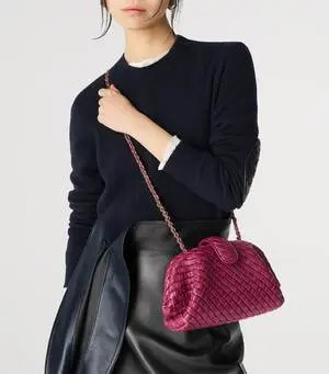 Bottega Veneta Small Leather Lauren 1980 Clutch - Pink